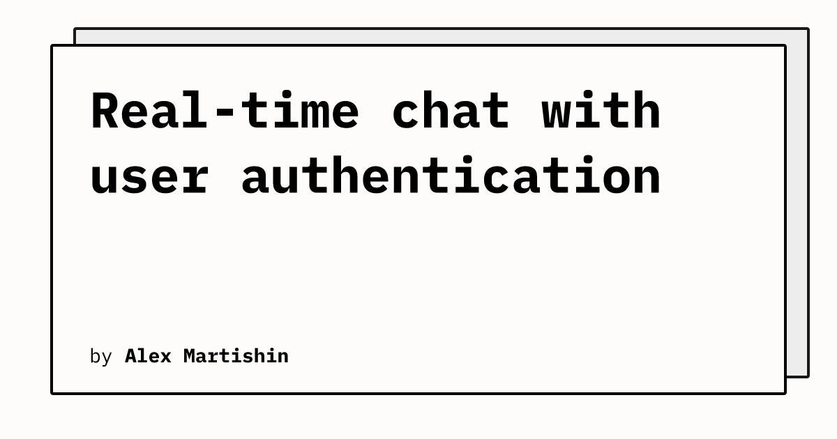 Real Time Chat With User Authentication